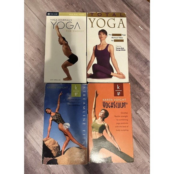 Media | Vintage Set Of 4 Workout Vhs Yoga Tapes Karen Voight | Poshmark